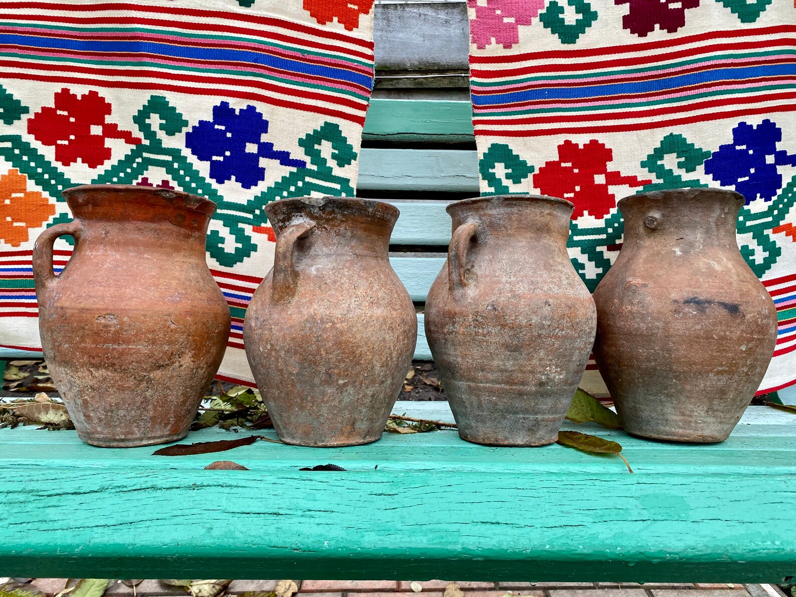 Old clay pots Rare primitive pottery vases Vintage style | Etsy