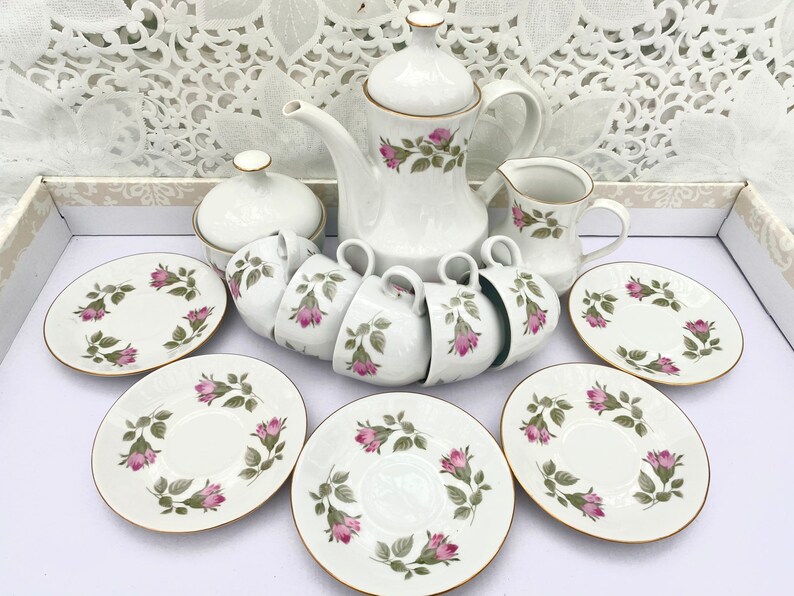 Vintage Coffee Set White Set Coffee Cups and Saucers White - Etsy