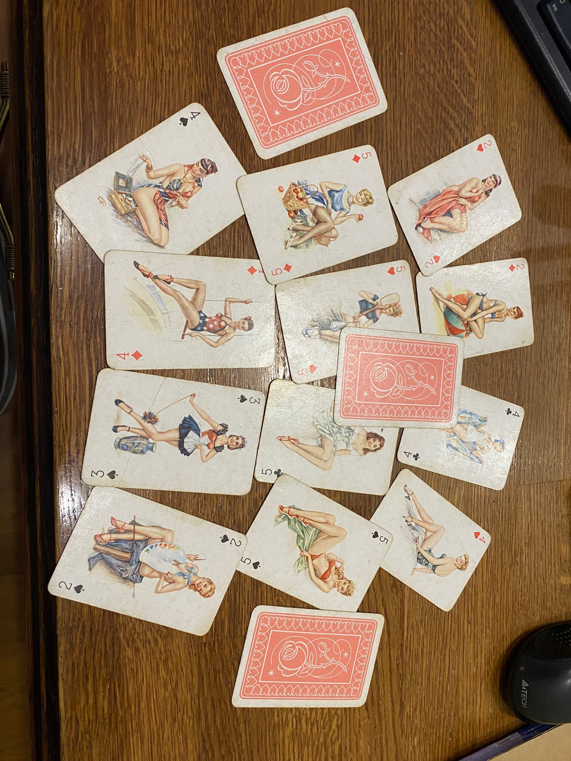 Vintage Pin up Girls Playing Cards, Deck of 56 Cards, Pin up ...