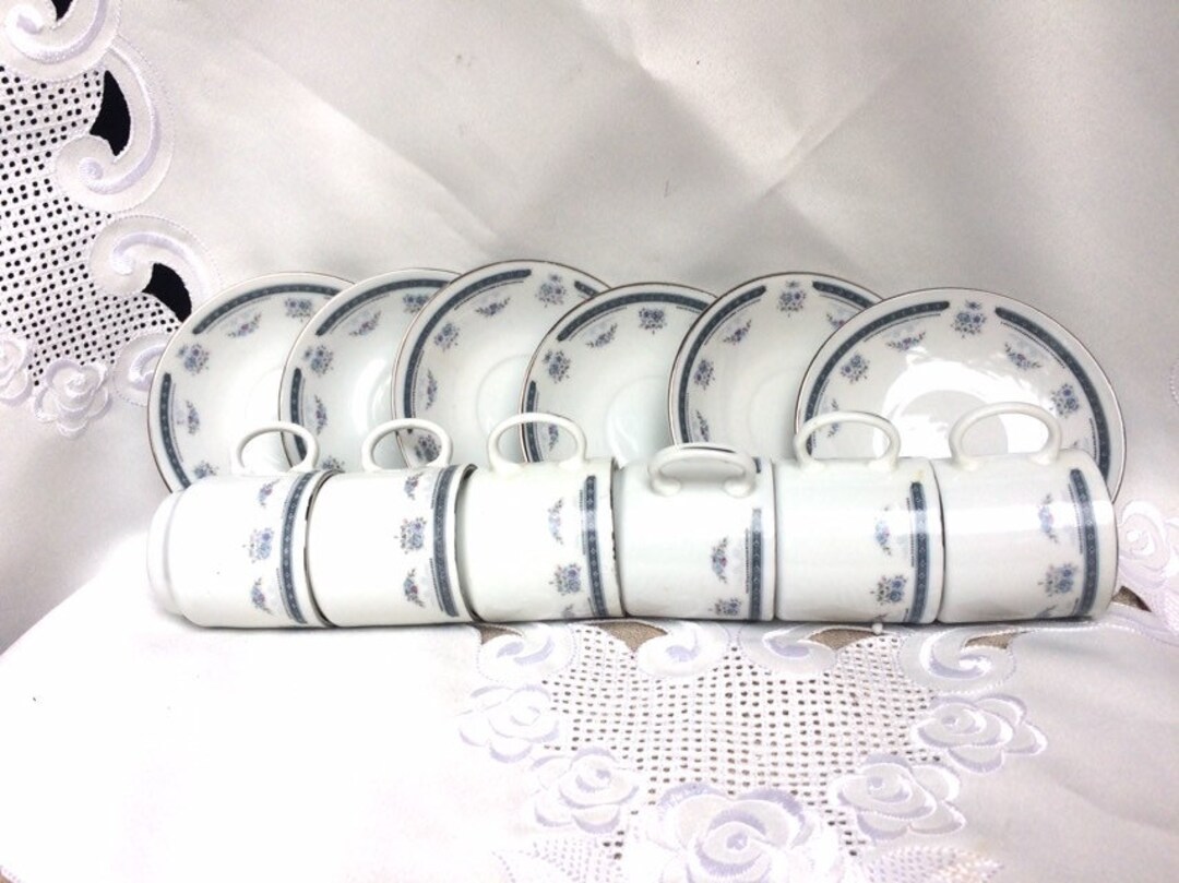 White Coffee Set, Small White Cups Vintage Tableware Porcelain Coffee ...