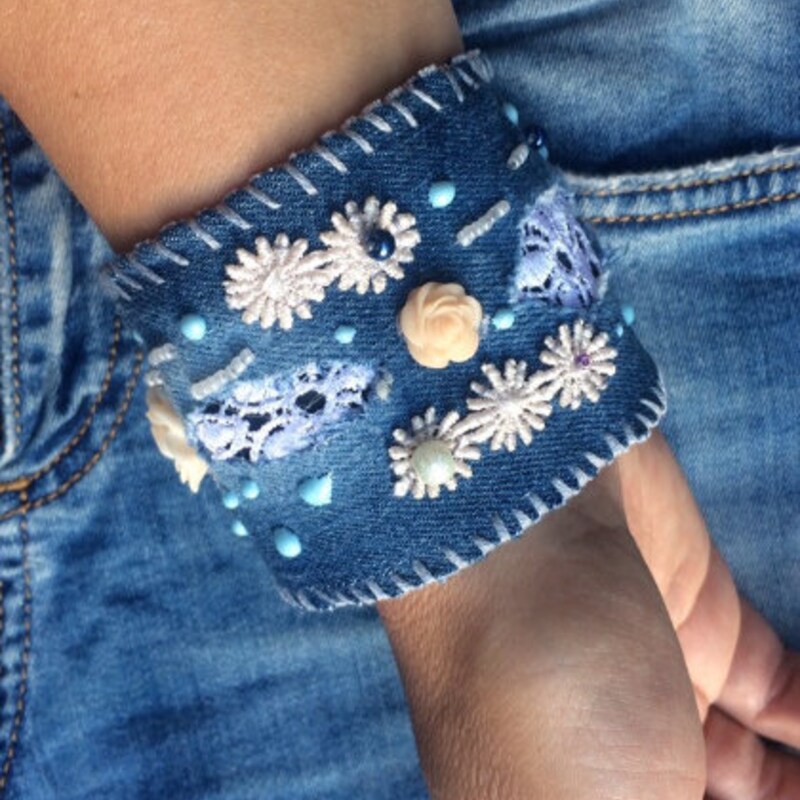 Denim Bracelet - Etsy