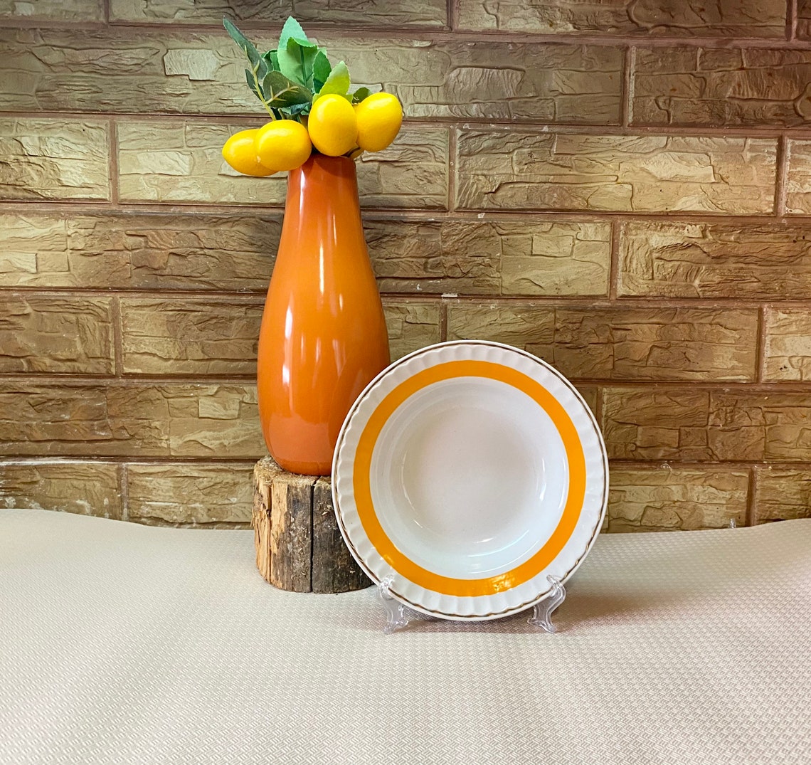 Plates Porcelain Old Dinner Plates Beautiful Vintage Orange - Etsy