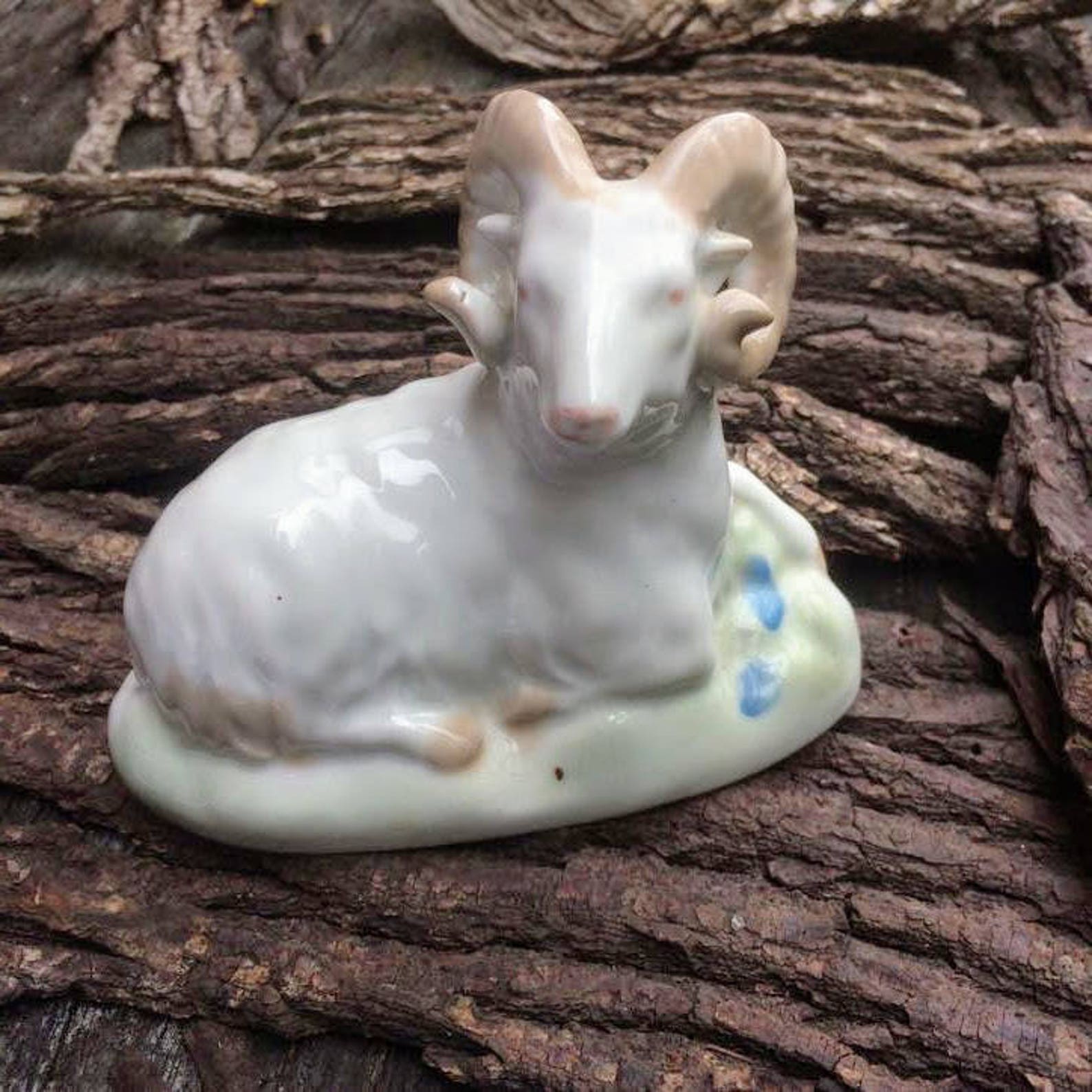 Vintage Soviet Porcelain Mountain Sheep Figurine, USSR - Etsy