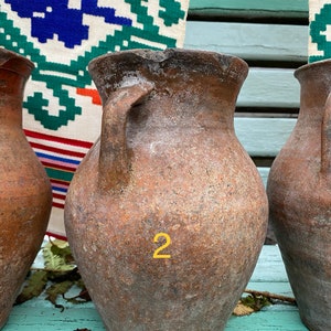 Old clay pots Rare primitive pottery vases Vintage style | Etsy