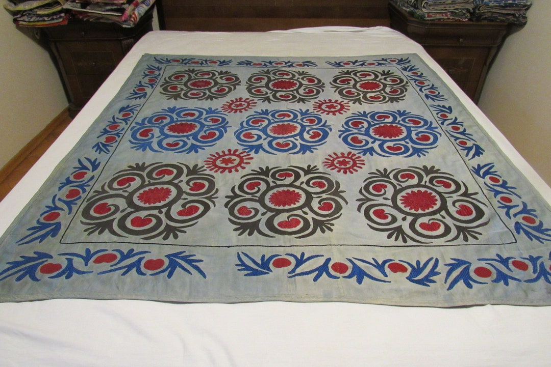 Vintage Suzani,middle Old Suzani,needlework Suzani Bedding,suzani ...