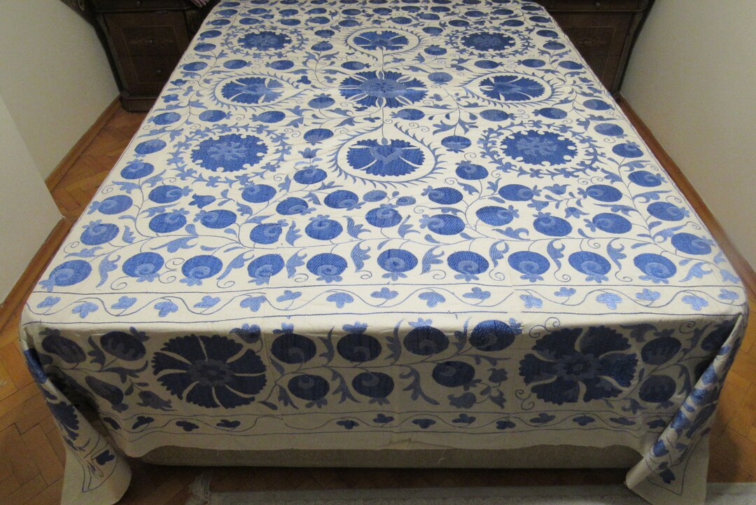Silk Embroidery Suzani,cotton Fabric,suzani Bedding,suzani Bedspread ...