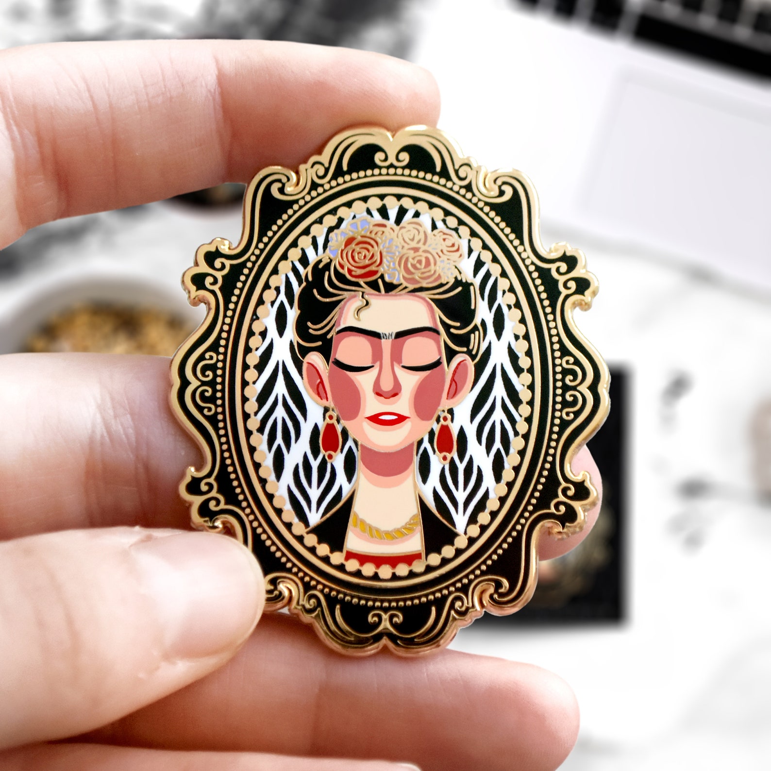 Frida Kahlo Pin's 2 Different Models Hard Enamel Gold - Etsy
