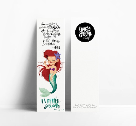 Original Artwork The Little Mermaid Unique Watercolor Bookmark Painting ...
