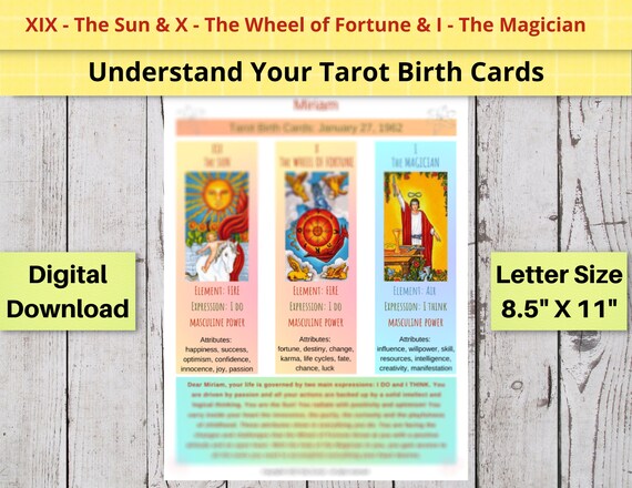 Tarot Birth Number 19 the Sun Tarot Birth Card Explained - Etsy