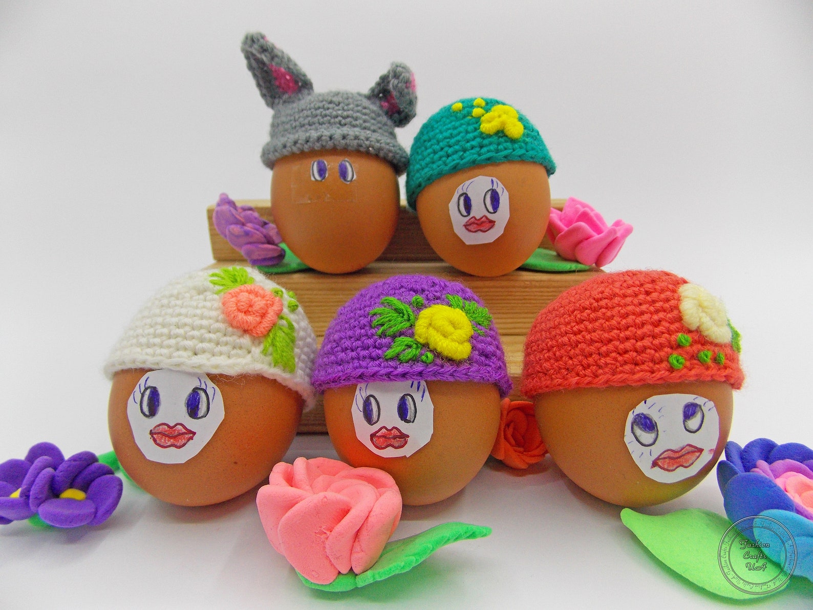 Easter Hats for Eggs, Easter Decor, Crochet Egg Decoration, Funny Gift ...