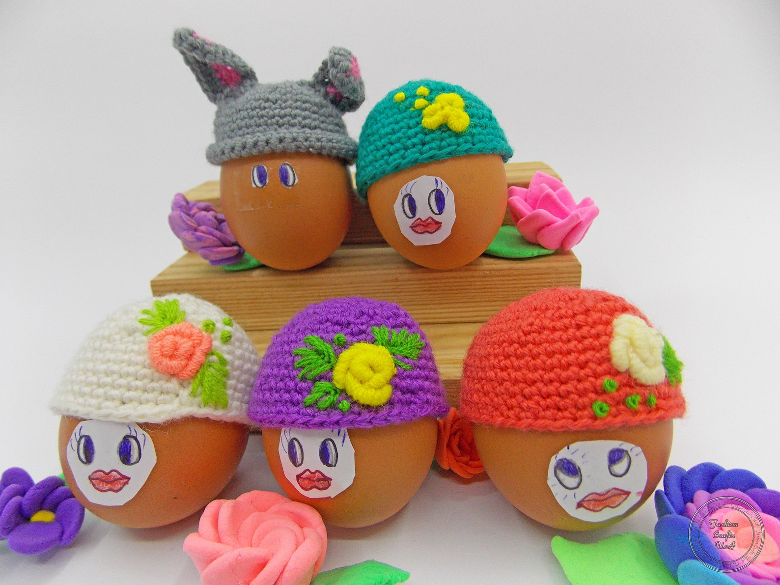Easter Hats for Eggs, Easter Decor, Crochet Egg Decoration, Funny Gift ...