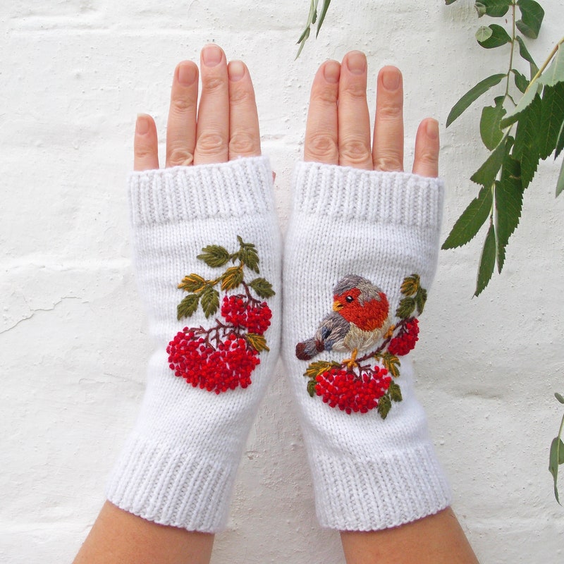 Embroidered Gloves - Etsy