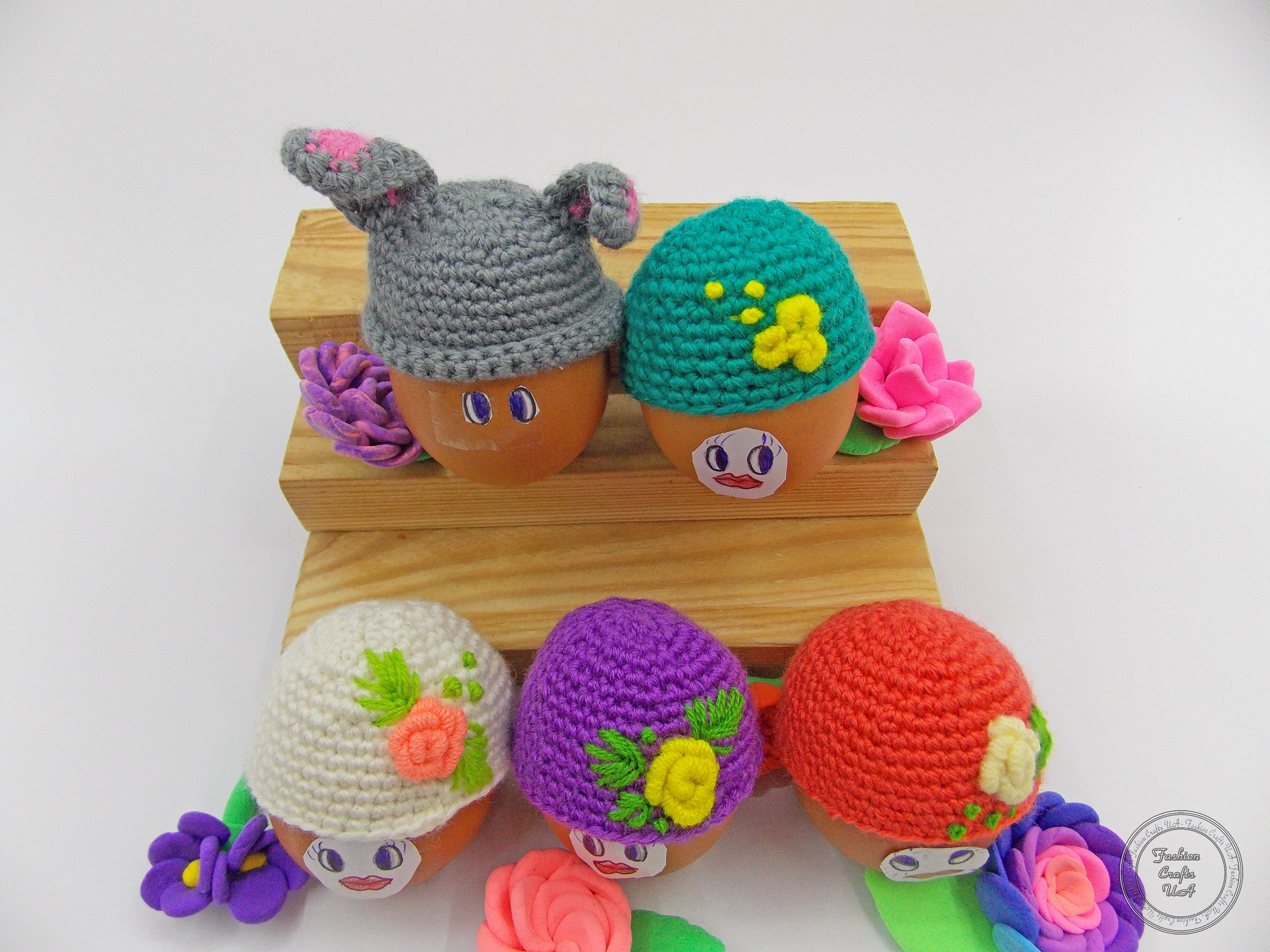 Easter Hats for Eggs, Easter Decor, Crochet Egg Decoration, Funny Gift ...