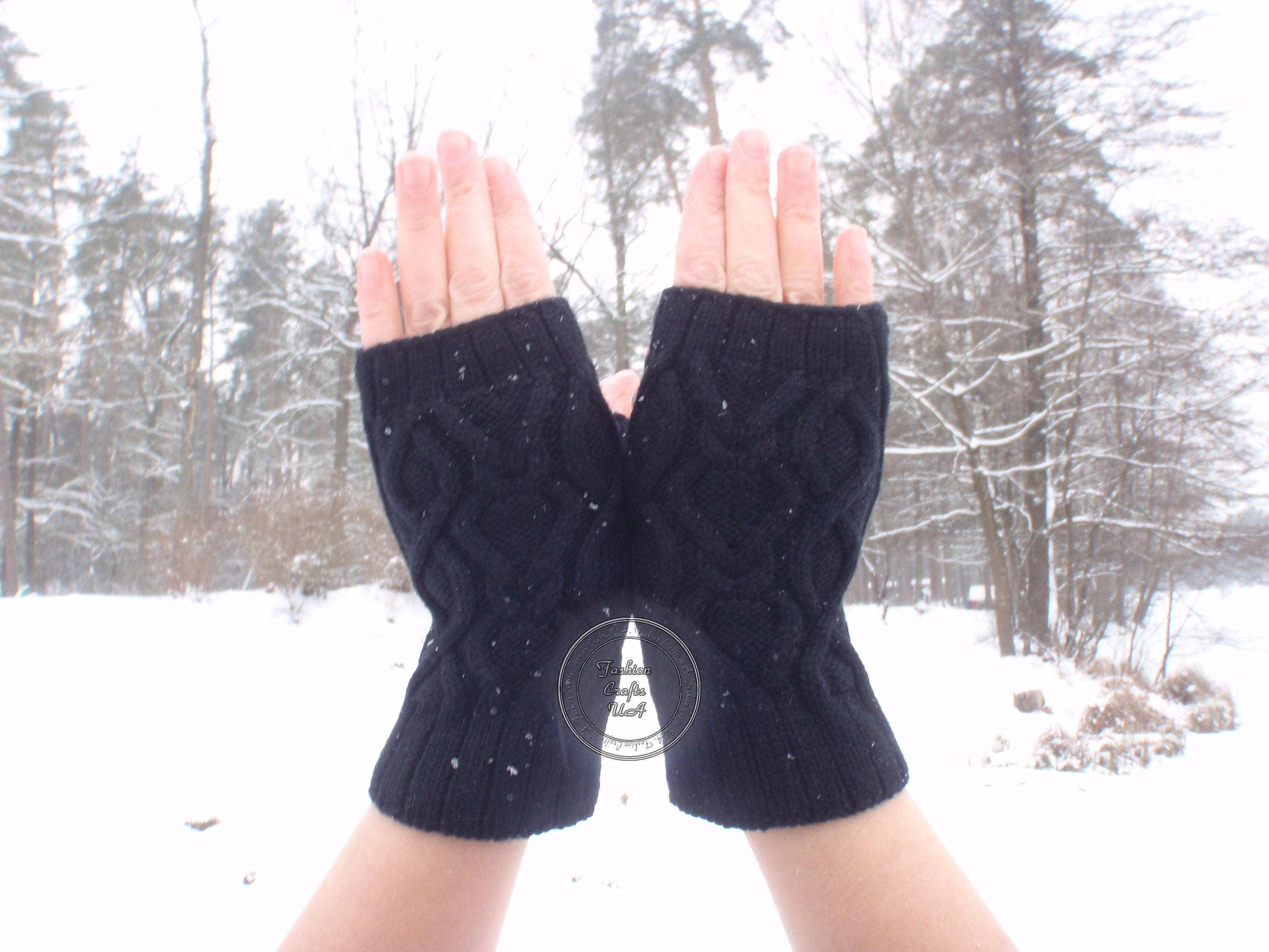 Hand-knitted fingerless gloves for her Comfortable | Etsy