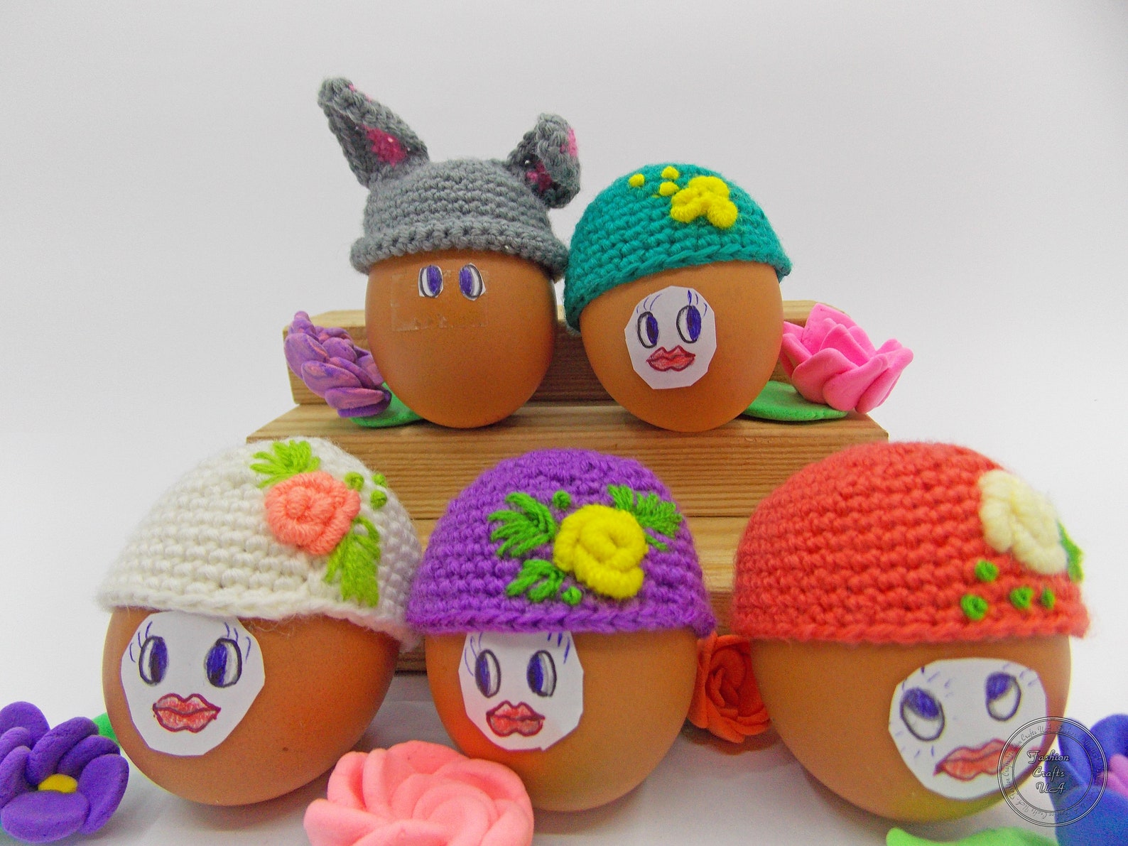 Easter Hats for Eggs, Easter Decor, Crochet Egg Decoration, Funny Gift ...