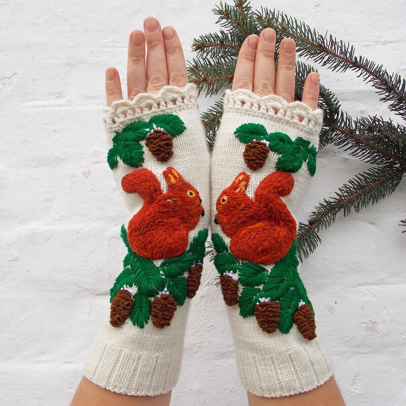 Knitted Gloves - Etsy