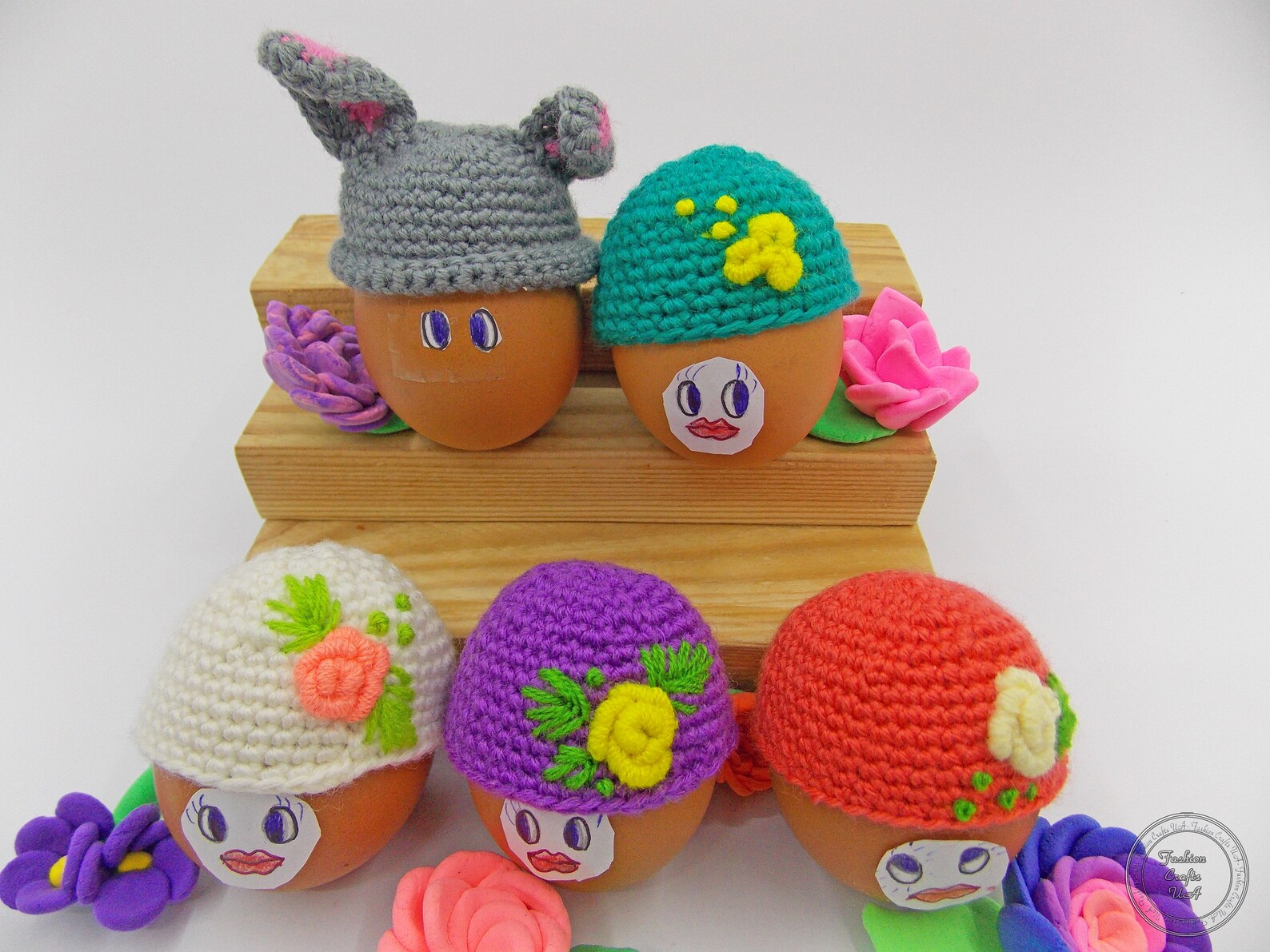 Easter Hats for Eggs, Easter Decor, Crochet Egg Decoration, Funny Gift ...