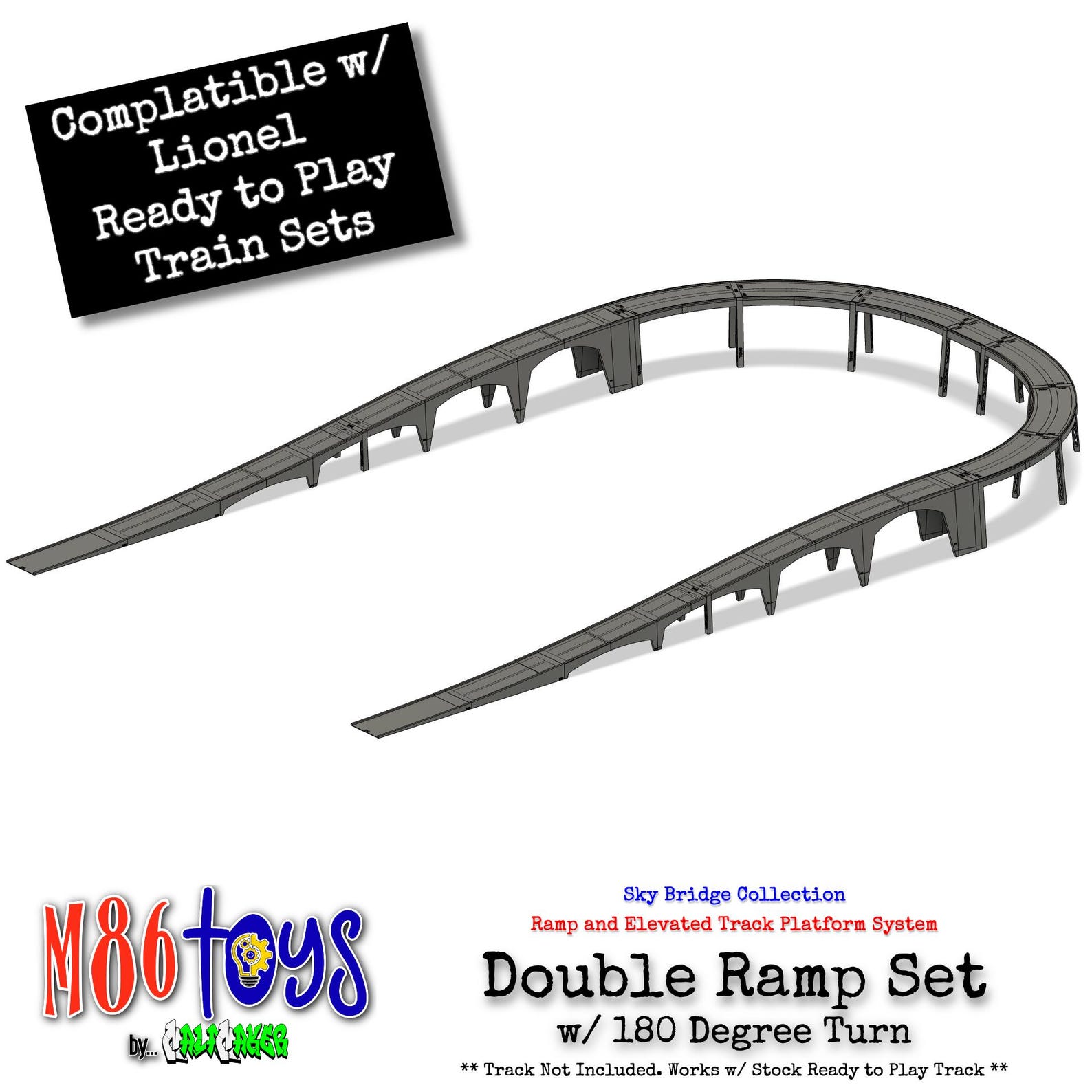 Elevated Platform Double Ramp – Sky Bridge Accessory for Ready to Play ...