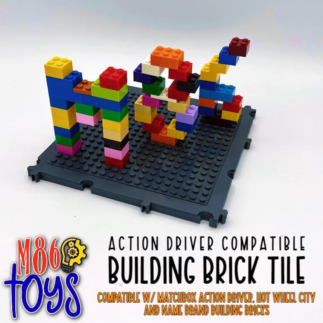 Interlocking Building Brick Tile Connects With Matchbox Action Driver ...