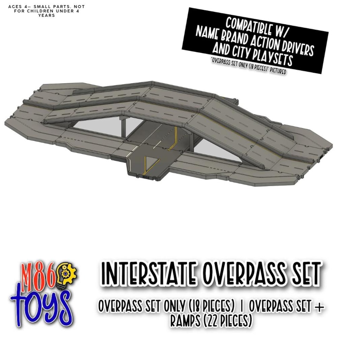 Interstate Overpass Set Compatible W/ Matchbox Action Drivers, Hw City ...