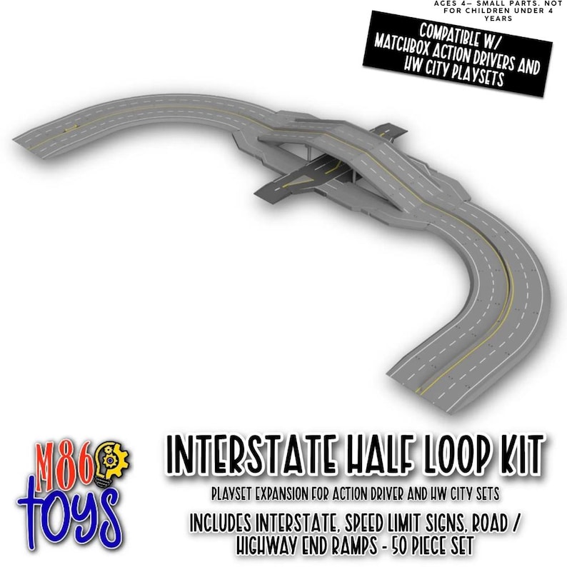 Interstate Half Loop Kit – Highway Tile System & Overpass Playset ...