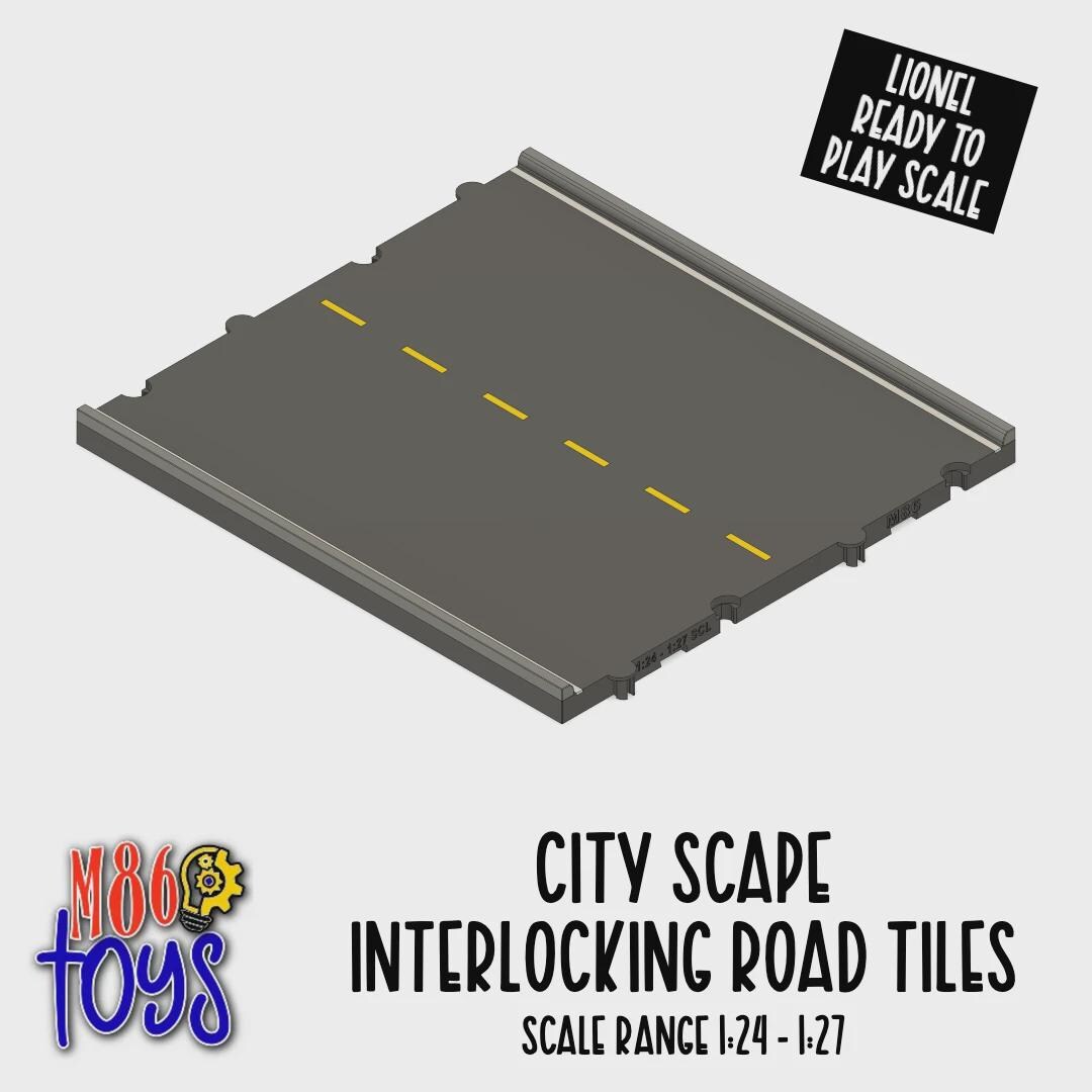 City Scape Interlocking Road Tiles – 1:24-1∶27 Scale Diecast Car ...