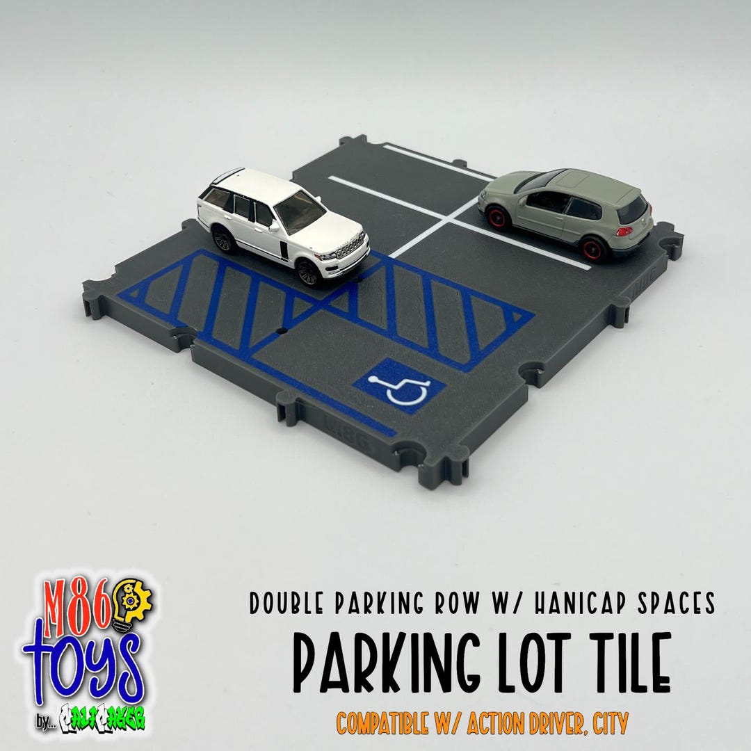 Interlocking Parking Lot Tile - Dbl Parking Lane W/ Handicap Spaces ...