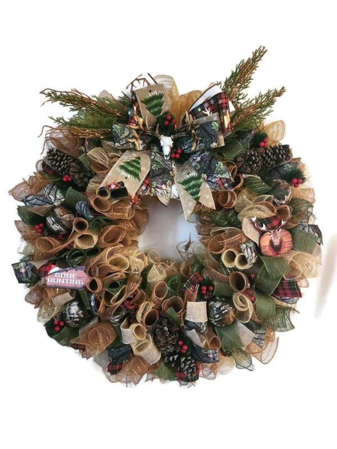 Deer Hunters Christmas Wreath - Etsy