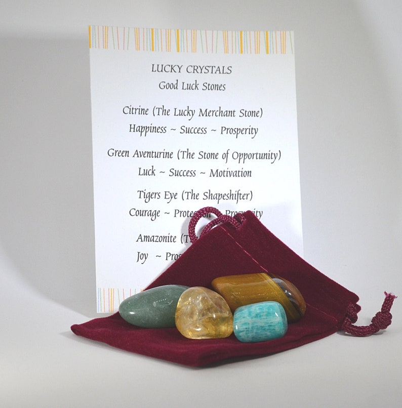 LUCKY CRYSTALS Lucky Charm Kit with pouch Good Luck Crystal | Etsy