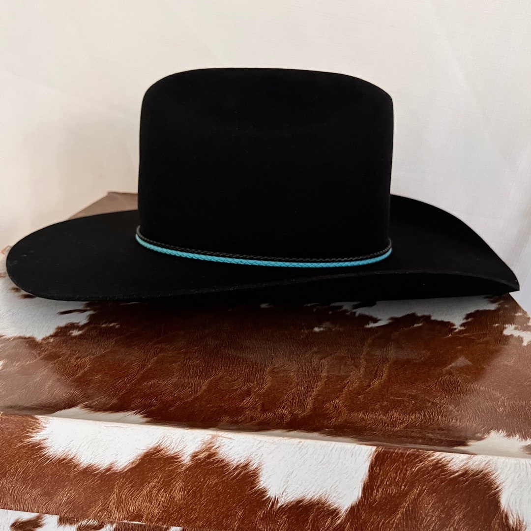 Vintage Resistol George Strait Design Black 4x Beaver Cowboy Hat Size 7 ...