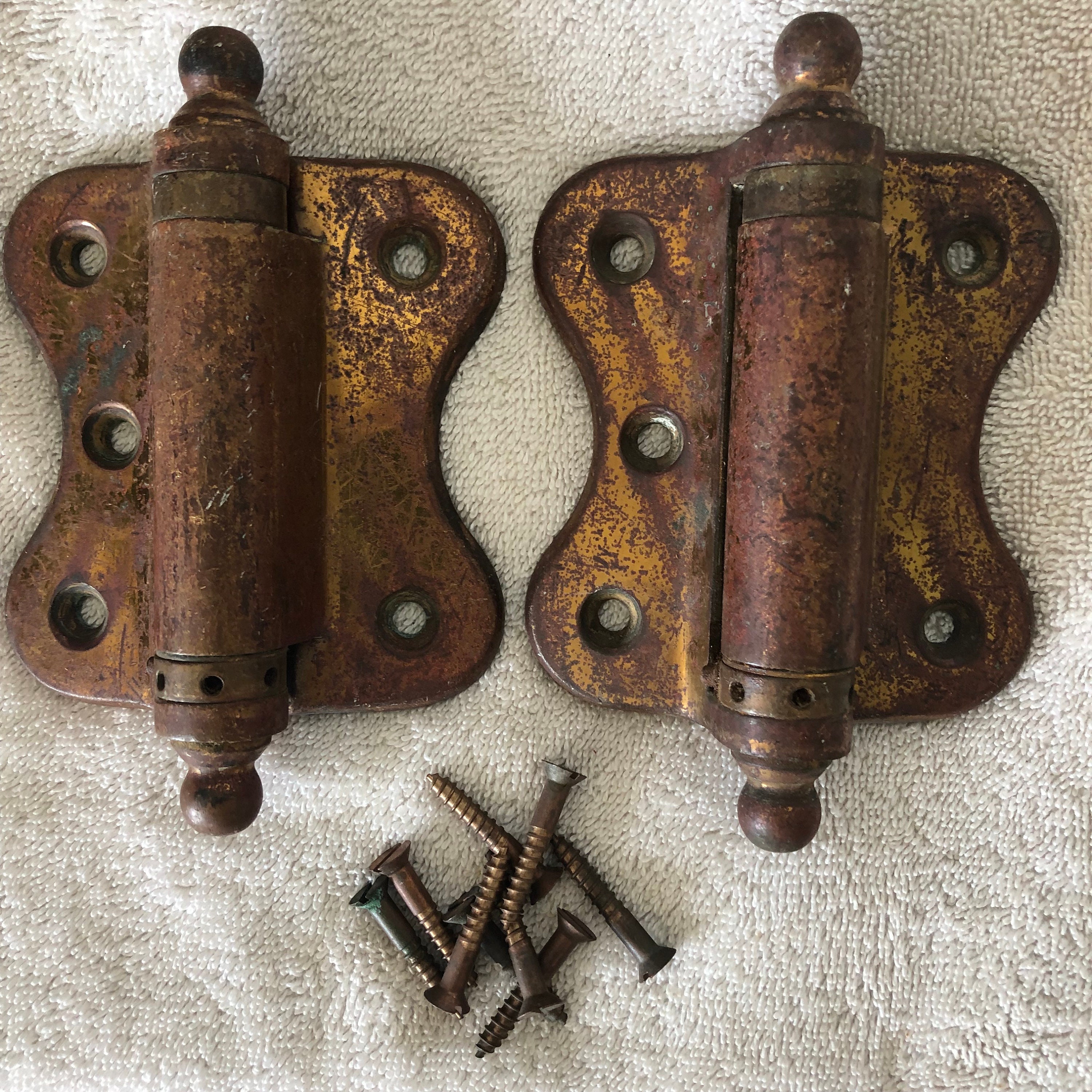 Antique Pair of 1011 Bommer Butterfly Shaped Heavy Duty Brass Spring ...