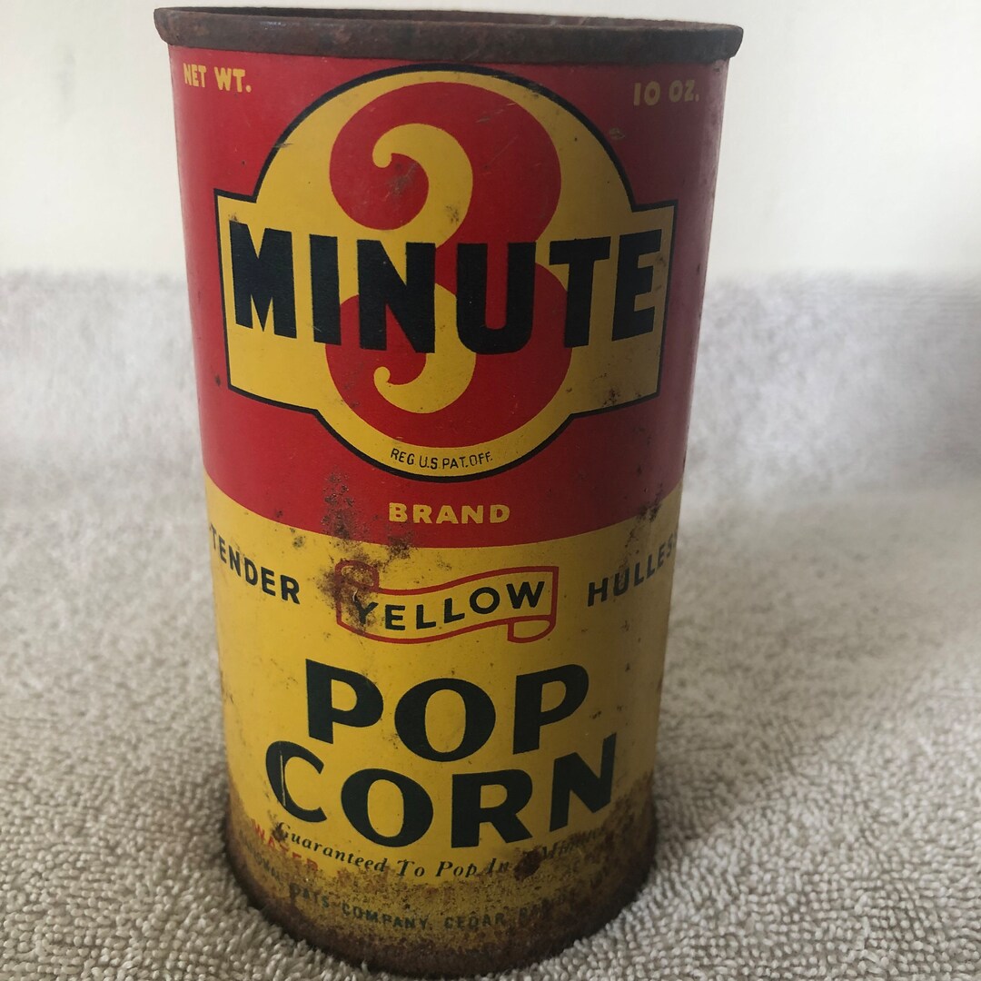 1950's 10 Oz. 3 Minute Unopened Popcorn Can Full of Kernels Sold by ...