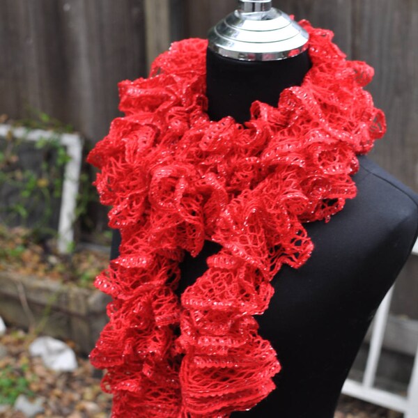 Crochet Ruffle Scarf - Etsy