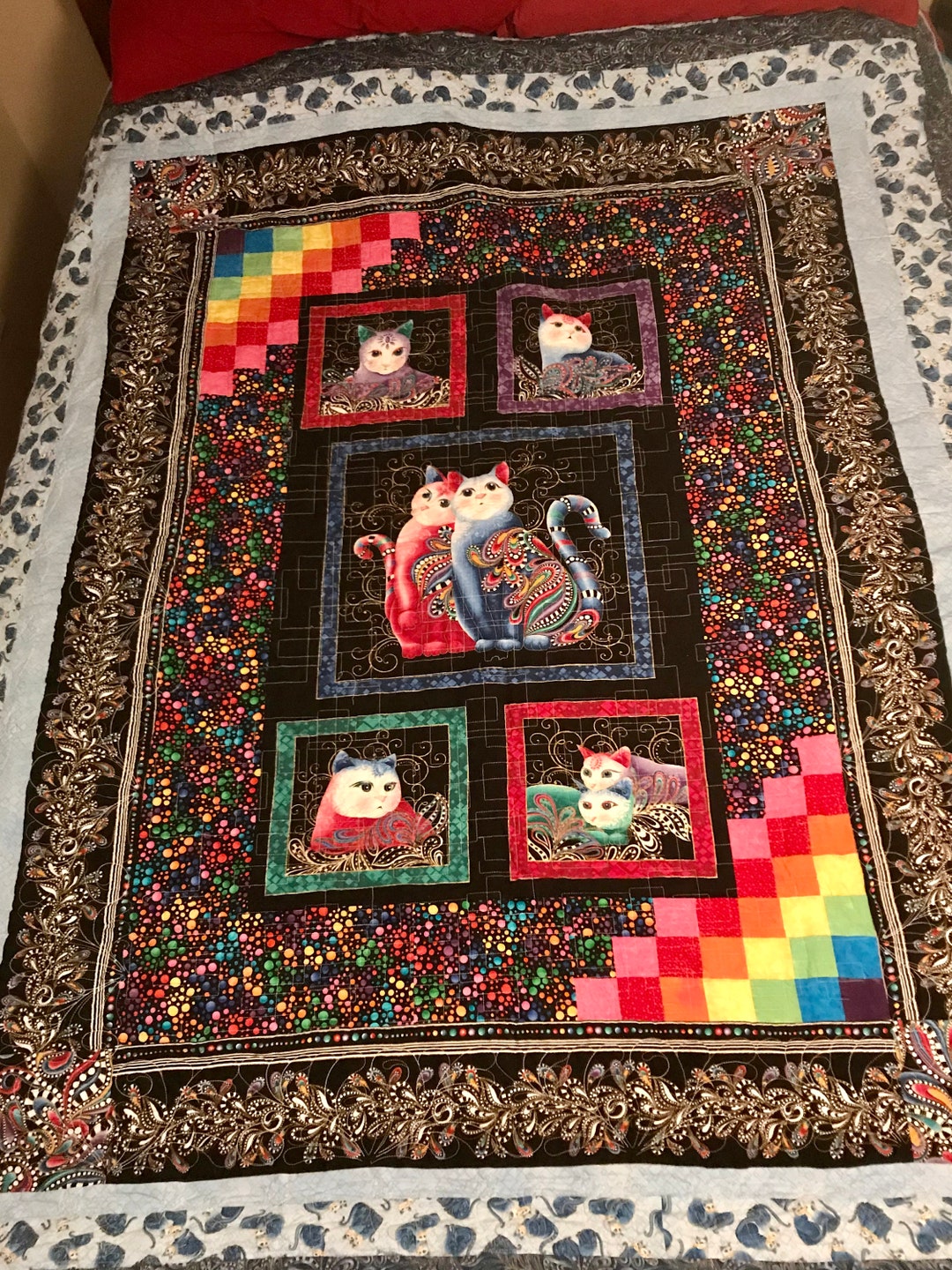 Beautiful Cat Quilt- Queen Size and Snuggily! - Etsy