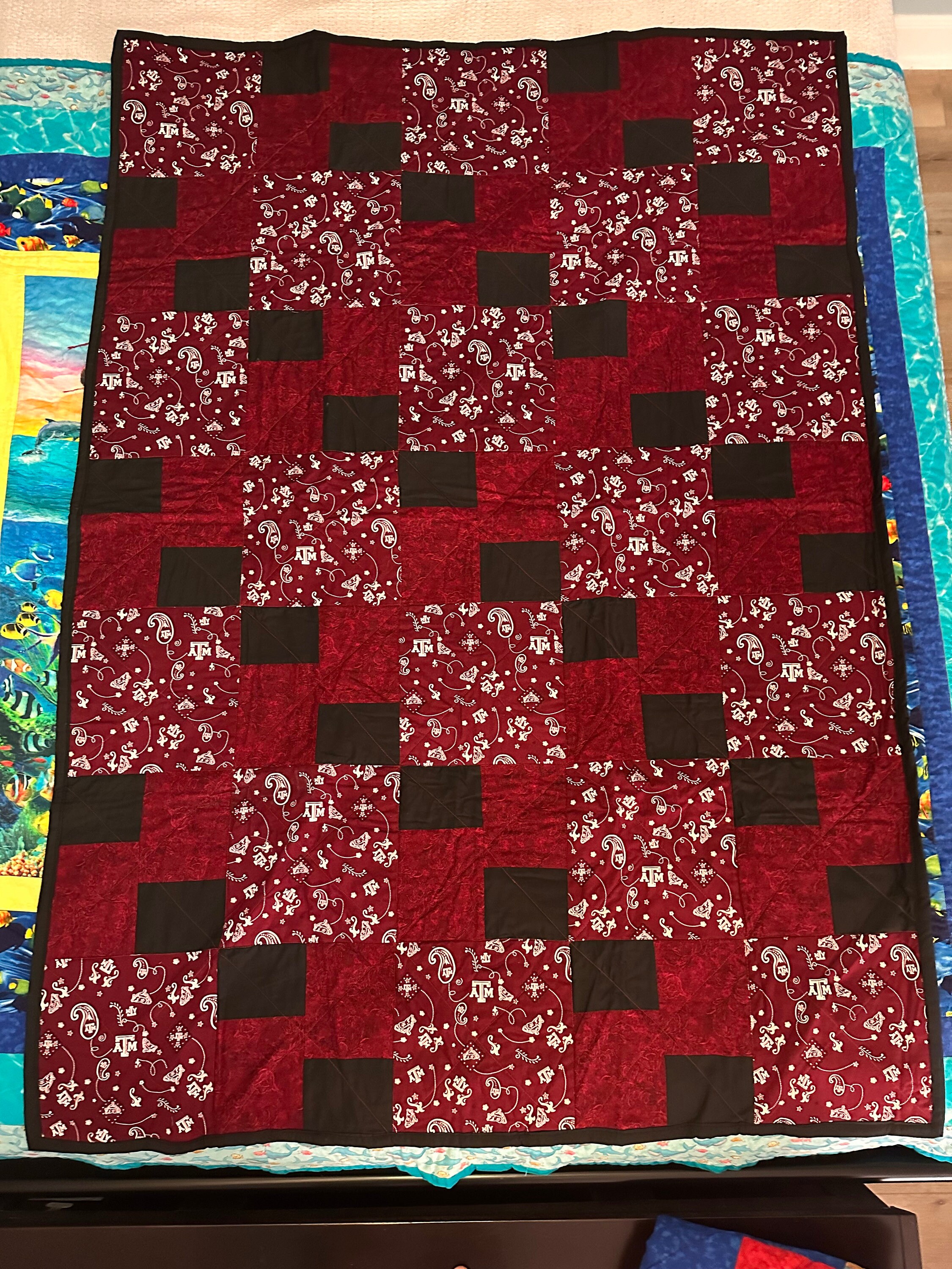 Texas A&M University Quilt Maroon and Black - Etsy