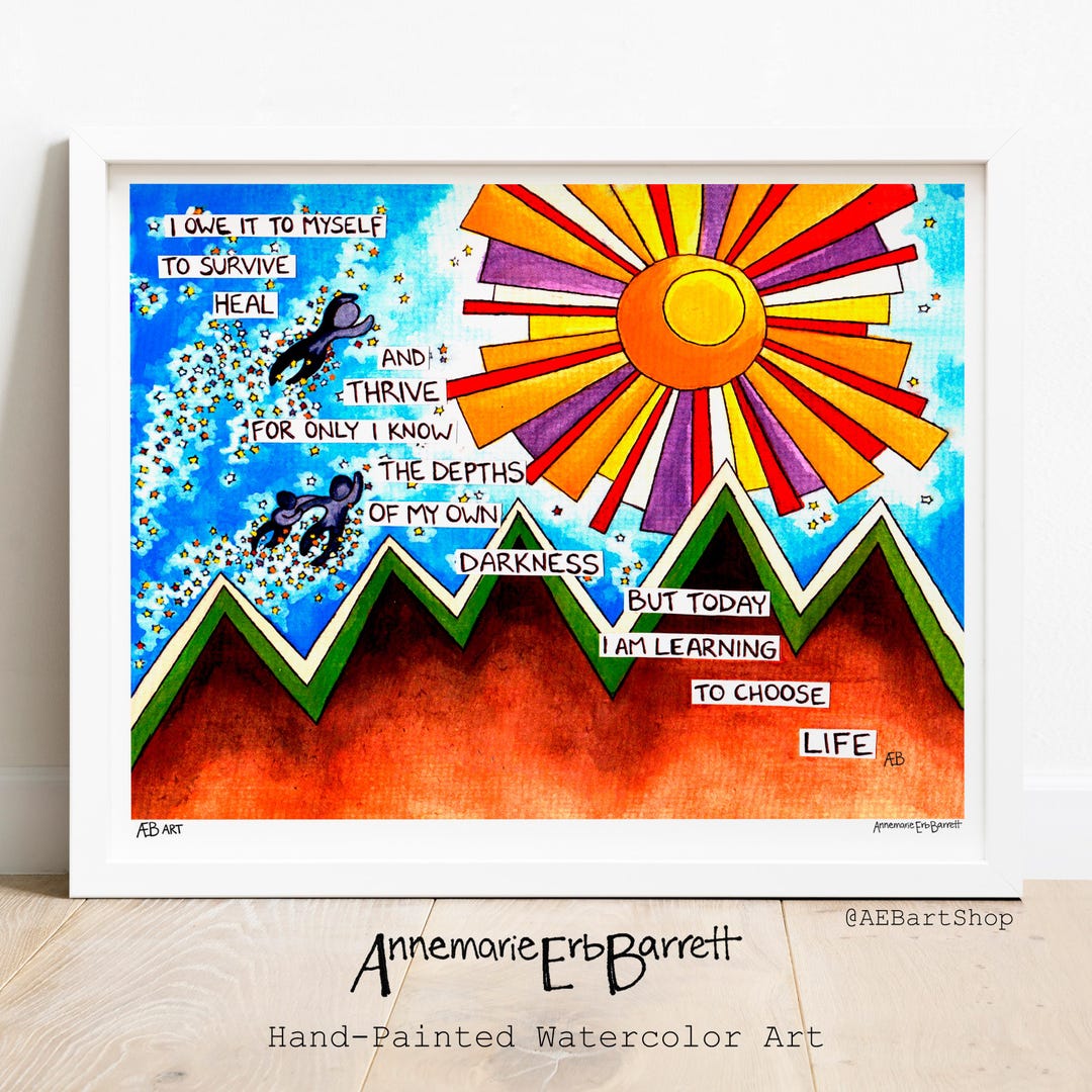 Heal and Thrive Art Print, Wall Art, ECO Paper, Poster, Therapy Art ...
