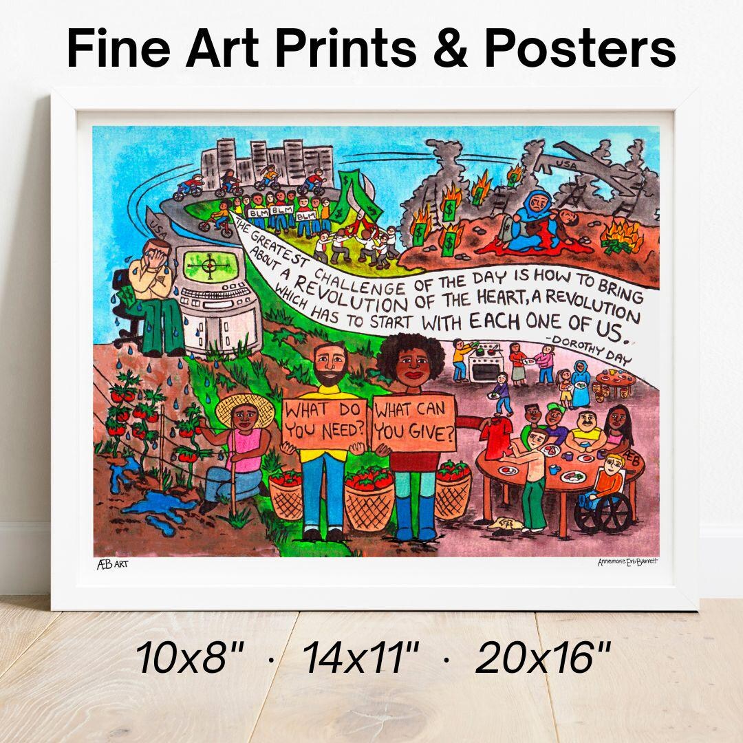 A Revolution of the Heart Art Print, Wall Art, ECO Paper, Poster Social ...