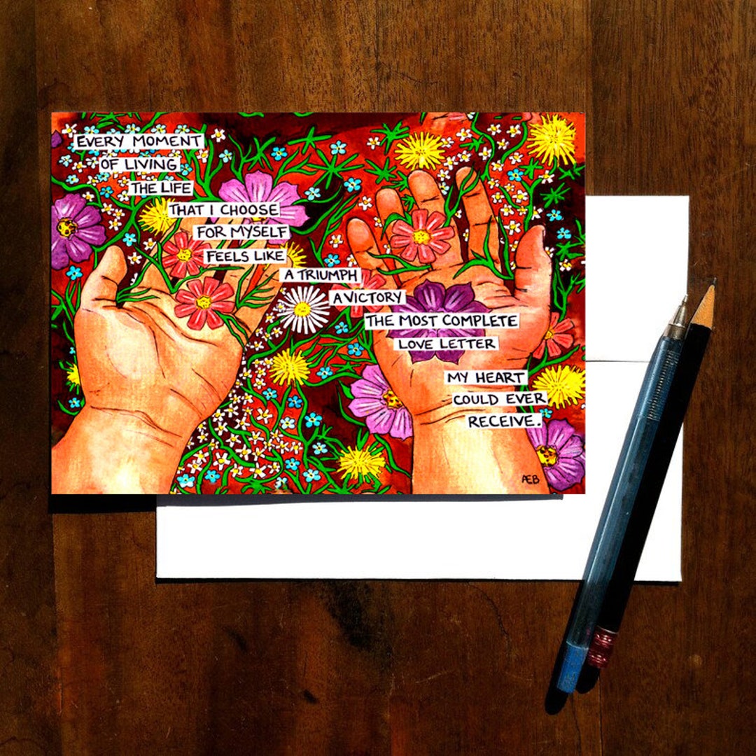 Carta de amor propio/Carta de Amor Propio Conjunto de CINCO tarjetas de ...