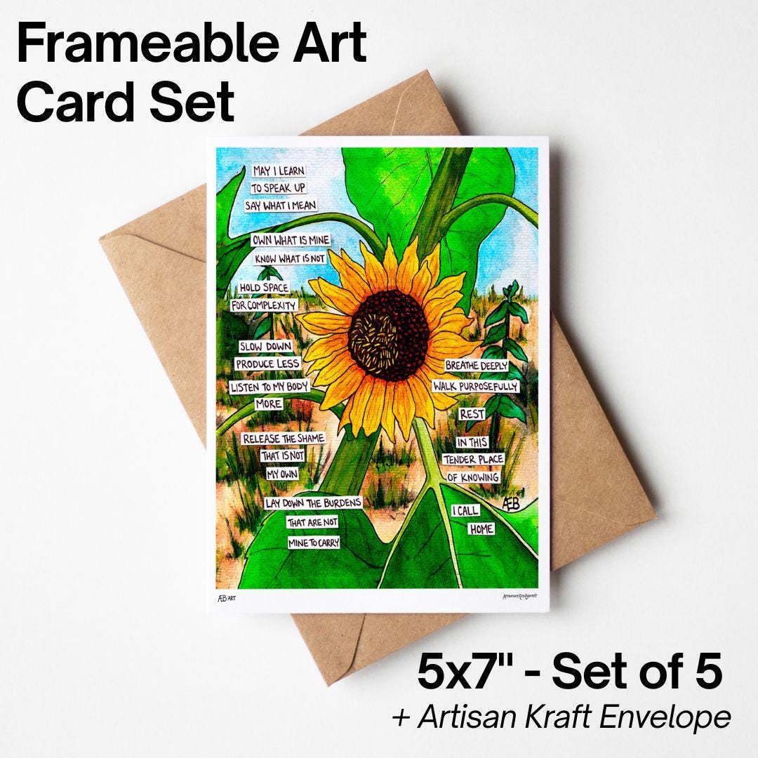 Hand-painted Frameable Watercolor Art Cards, 5x7 Set of 5 — Healing and ...