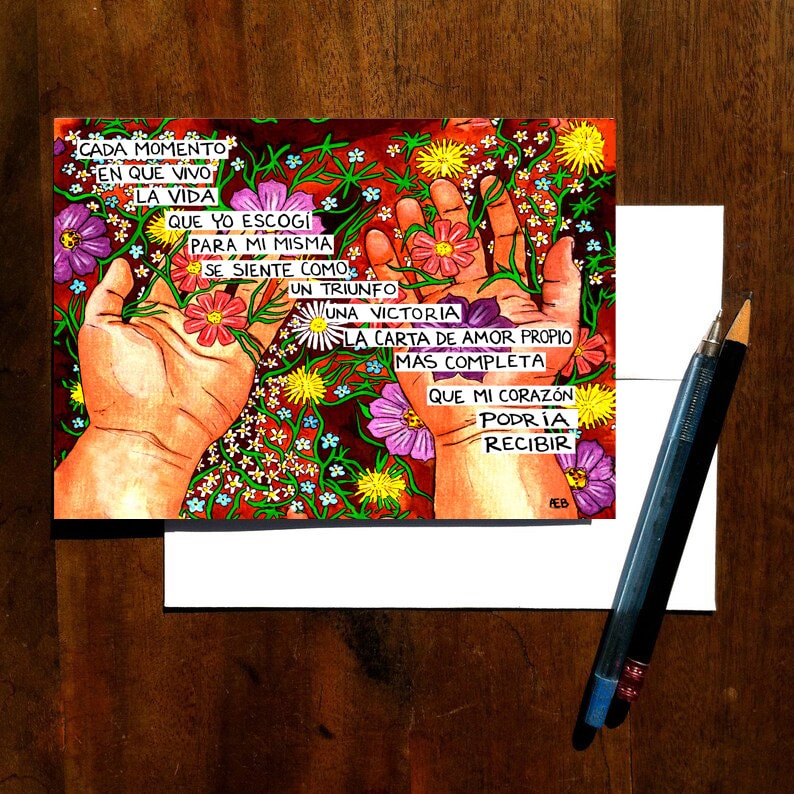 Self Love Letter/carta De Amor Propio Set of FIVE Folded Greeting Cards ...