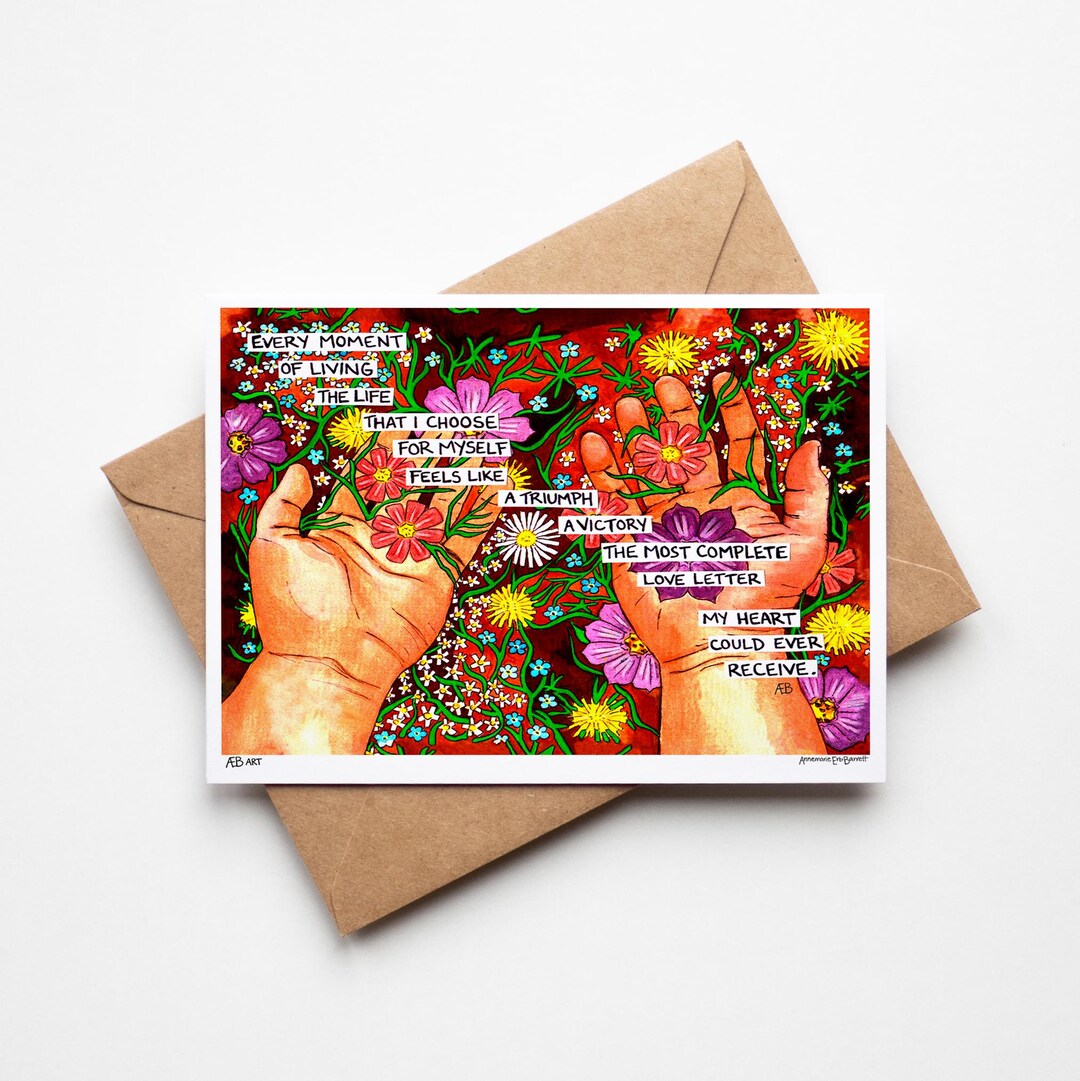 FIVE Greeting Card Set of Self Love Letter/carta De Amor Propio ...
