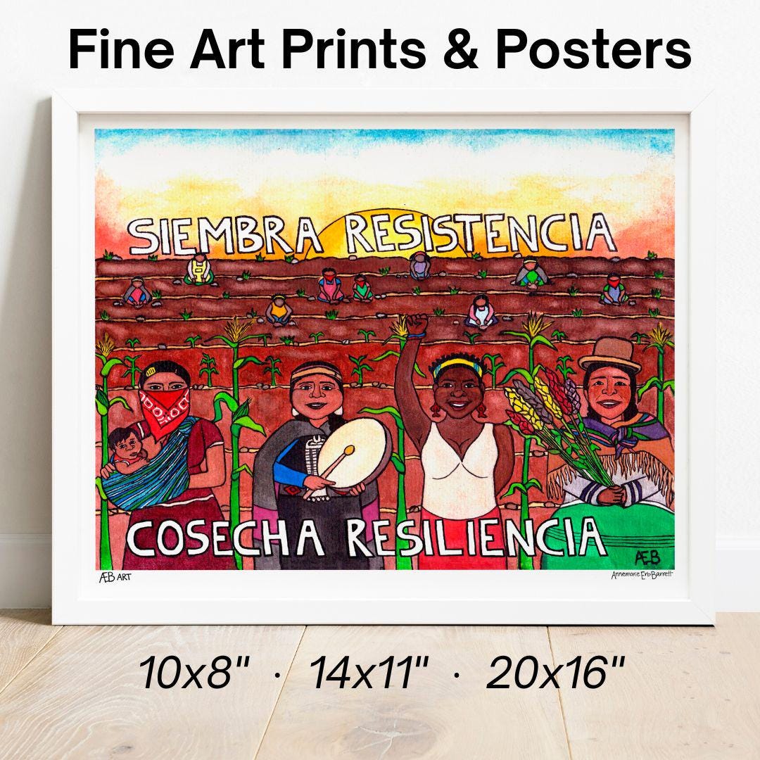 Siembra Resistencia Hand-painted Frameable Watercolor Art - Giclée ...