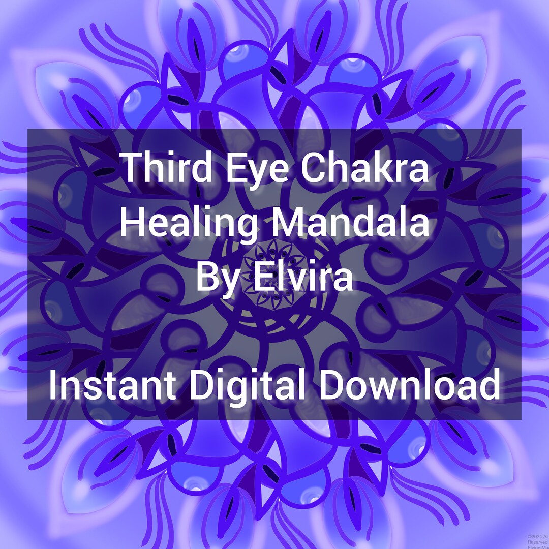 Third Eye Chakra Mandala Digital Art | Chakra Healing | Ajna | Chakra Balance | Instant Digital ...