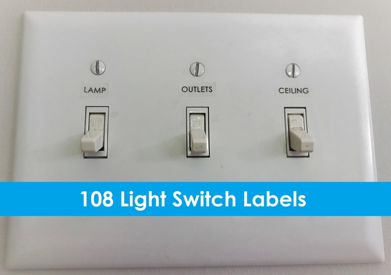 Transparent Light Switch Labels, 108 Count, Housewarming Gift - Etsy