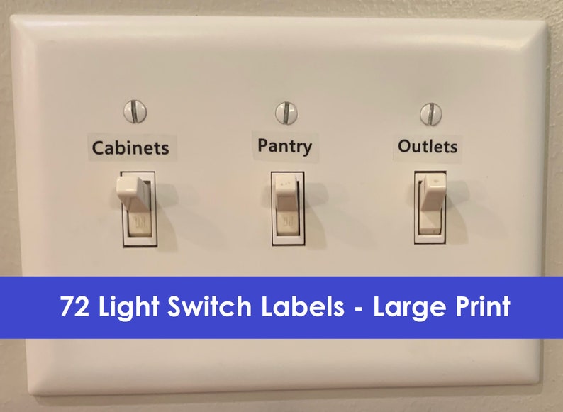 Large Print Light Switch Labels: 72 Transparent Stickers - Etsy Australia