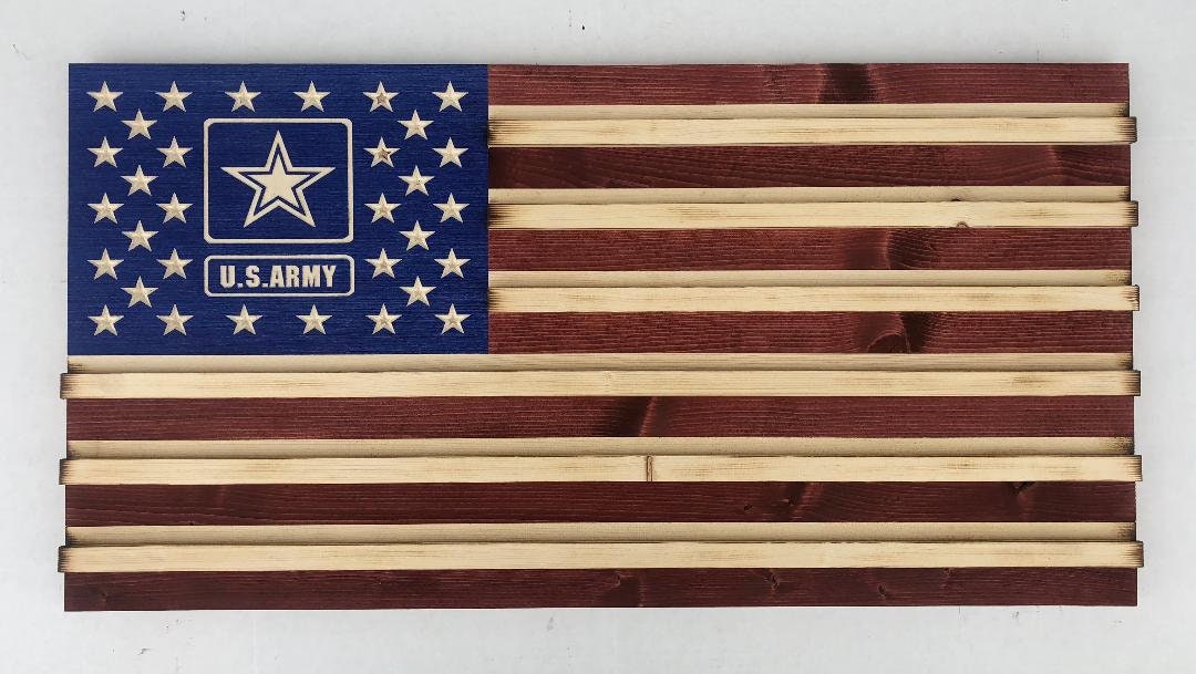 Military Challenge Coin Display Rack US Wood Flag for ARMY | Etsy
