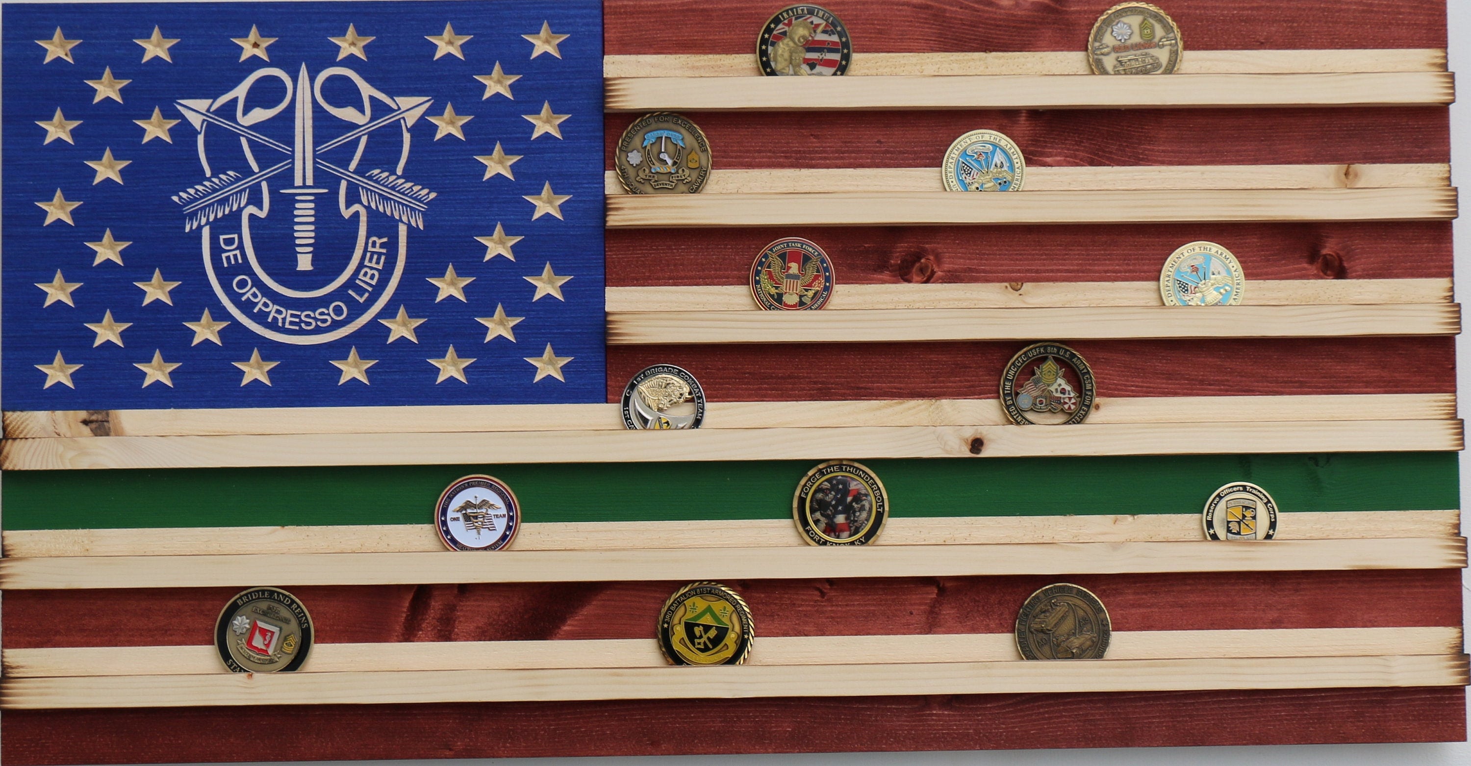 Military Challenge Coin Display Rack US Wood Flag for Special | Etsy