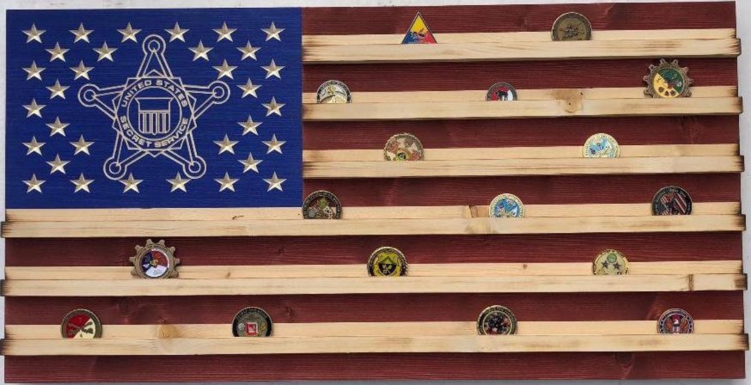 Military Challenge Coin Display Rack US Wood Flag for Secret - Etsy