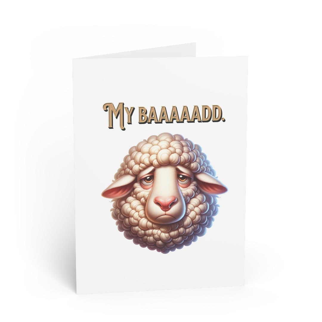 My Baaaaad Cute Sheep i'm Sorry/sympathy Funny Regret Paper Greeting ...