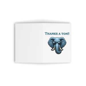 Thanks a Ton Thank You/gratitude Greeting Cards Cool Elephant With ...